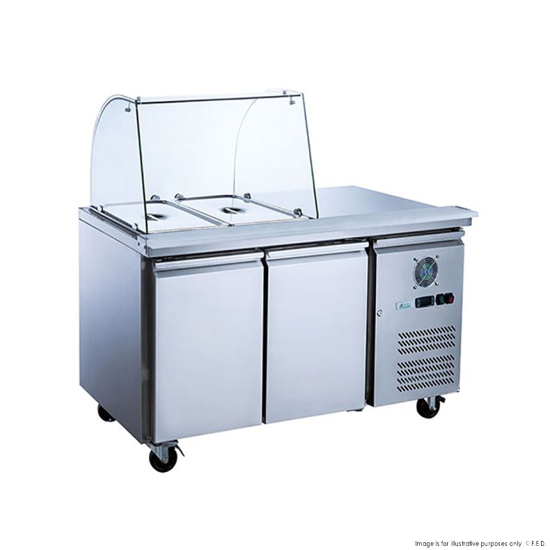 2NDs: ThermasterTwo Door Salad Prep Fridge with Curve Glass Top ...